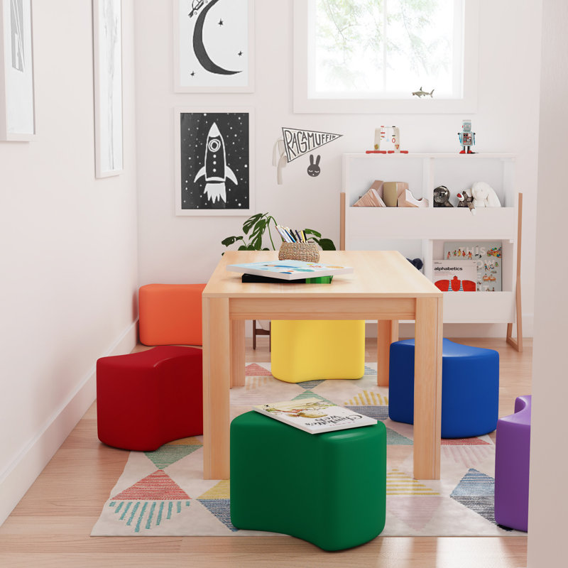 ECR4Kids SoftZone Toddler Modular Stool Set, Flexible Seating, 6-Piece ...