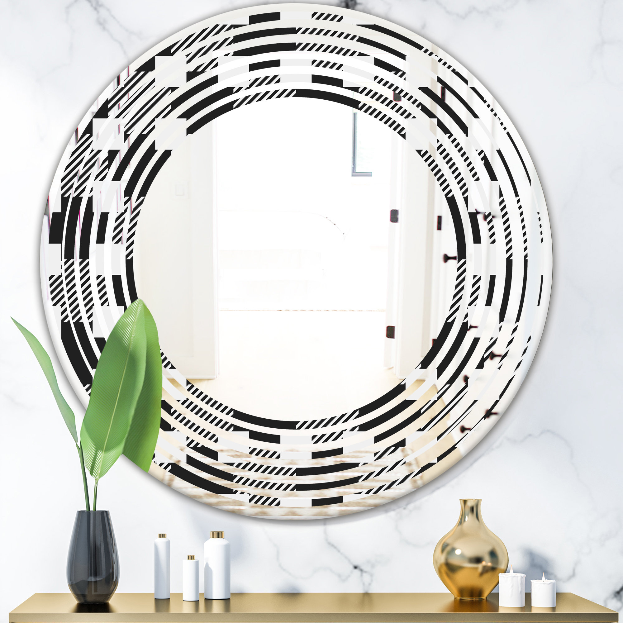 East Urban Home Geometric Monochrome Pattern II Wave Modern ...