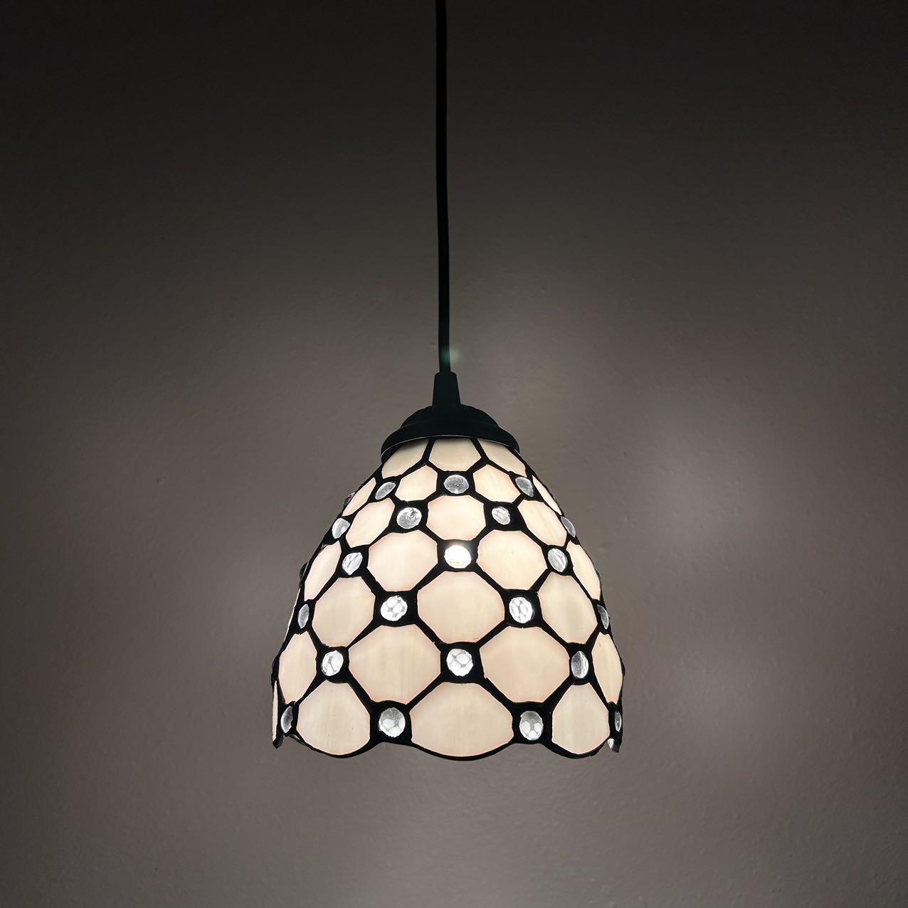 Fleur De Lis Living Simonson Tiffany Mini Hanging Lights Stained Glass ...