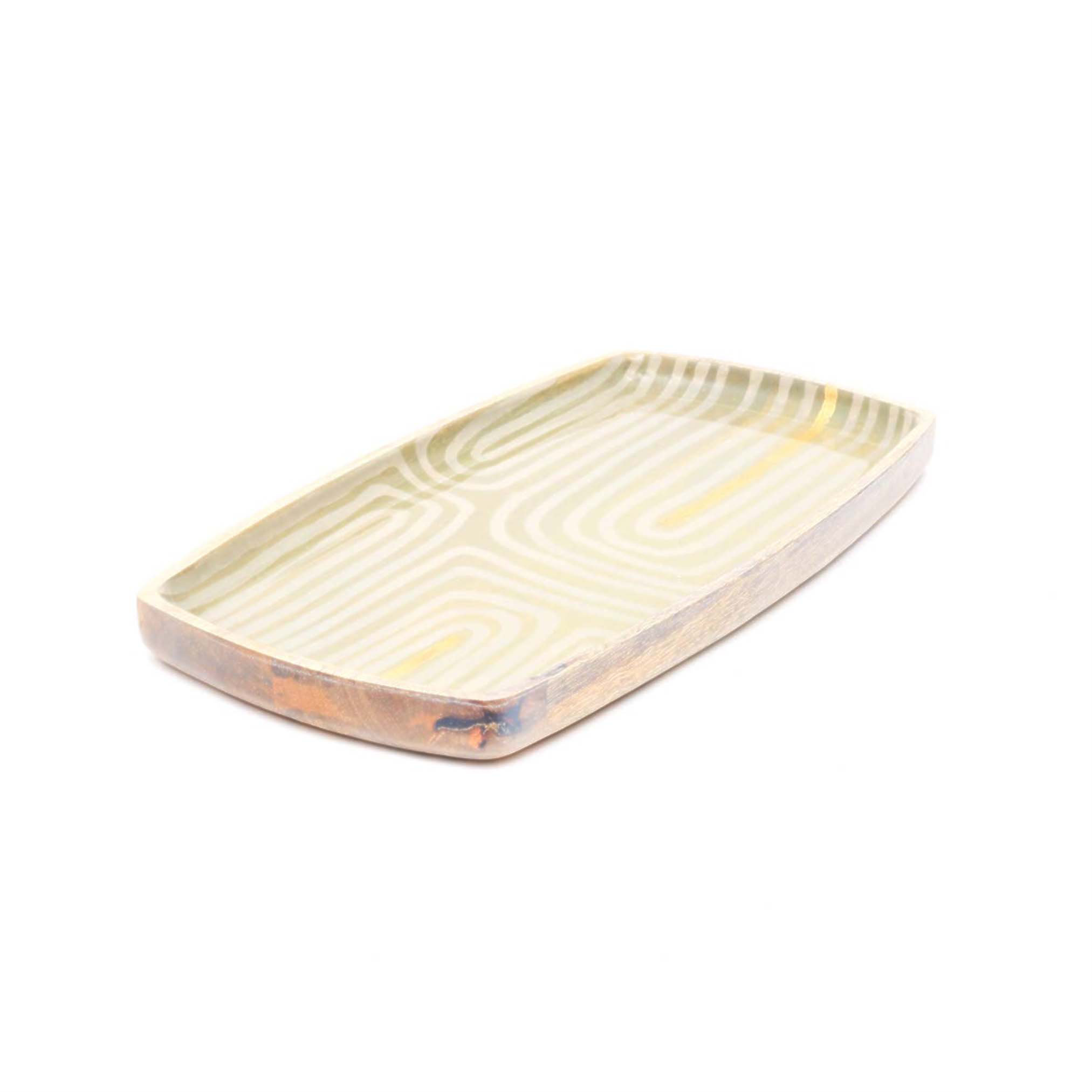Orren Ellis Jakevia Handmade Running Stripes Wooden Platter (Large ...