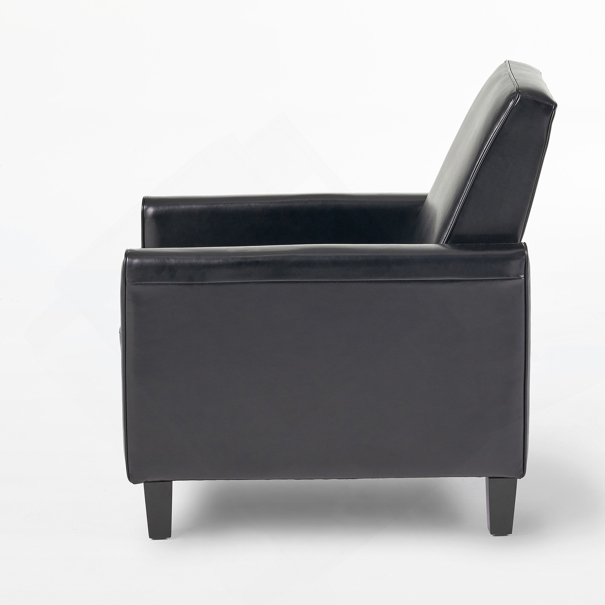 Corrigan Studio® Black Fax Leather Push Back Chair for Elegant Home ...