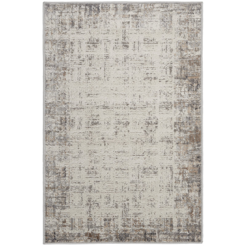 HomeRoots 2' X 3' Ivory Abstract Area Rug | Wayfair