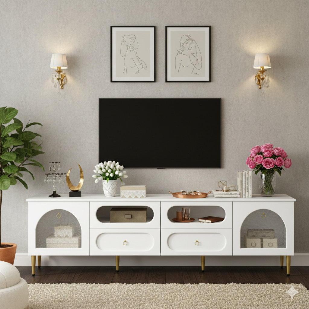 Mercer41 78.8-Inch Retro Television Stand, An Entertainment Center ...