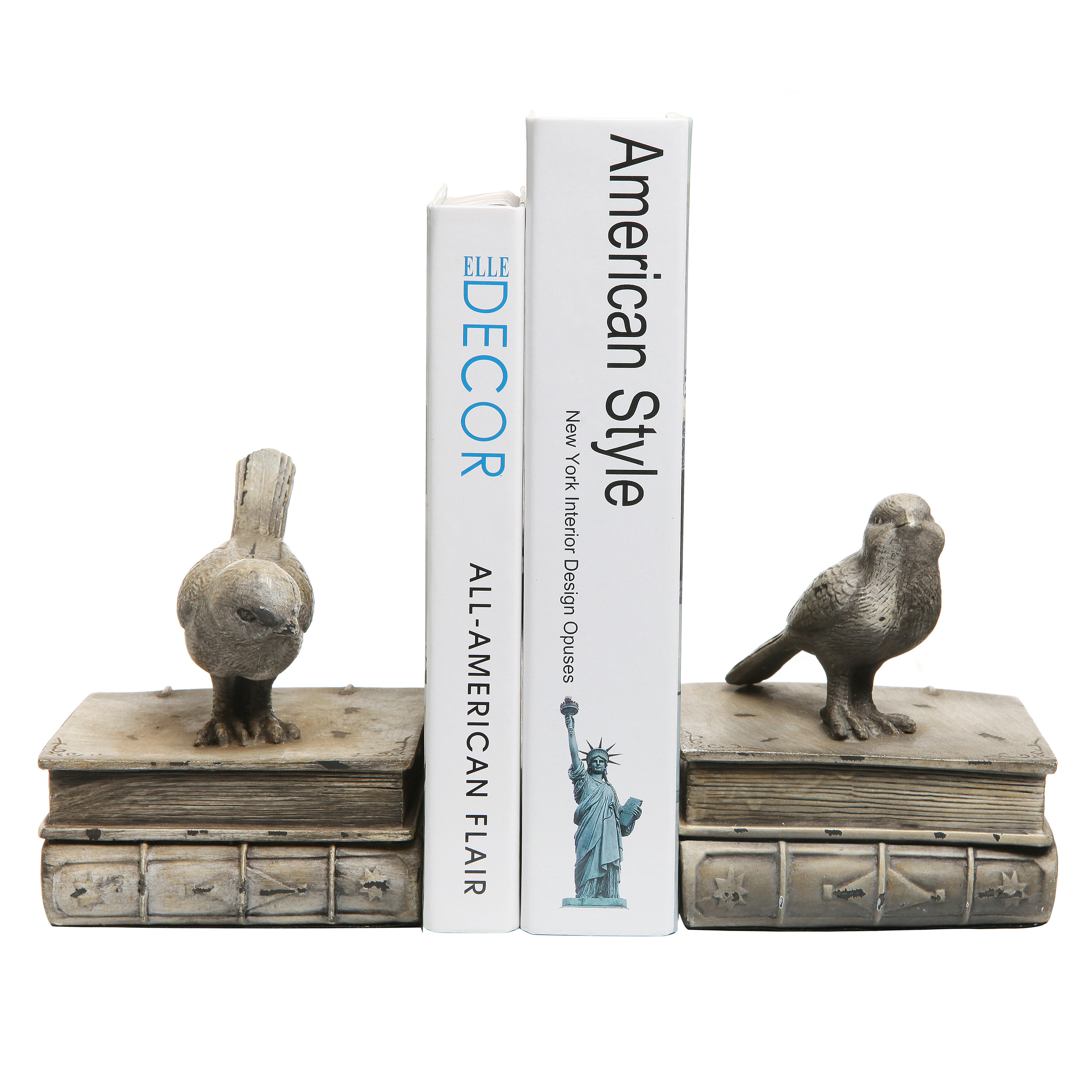 Red Barrel Studio® Resin Decorative Birds Bookends & Reviews | Wayfair