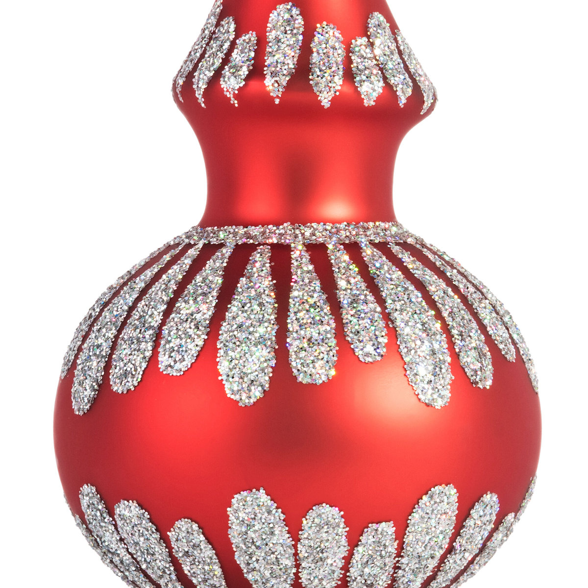 The Holiday Aisle® Snowy Branch Glass Christmas Tree Topper Red | Wayfair