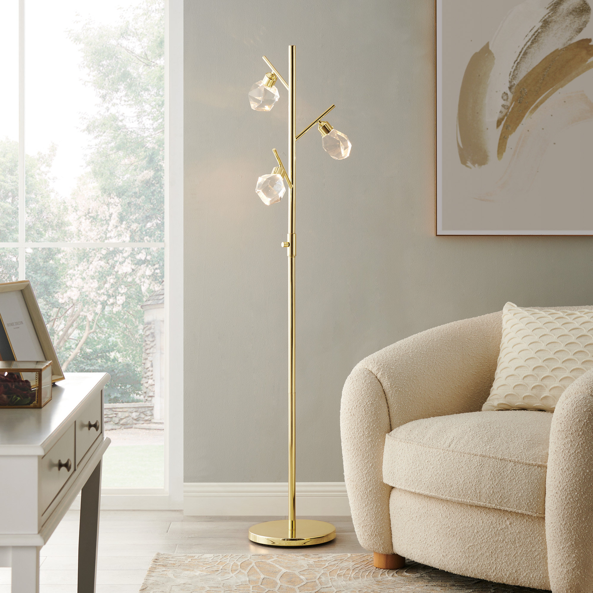 Willa Arlo Interiors Seawell 66'' Gold LED Tree Floor Lamp | Wayfair