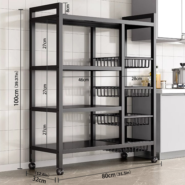 Rebrilliant Freestanding Kitchen Storage Rack, Multi-Functional Multi ...