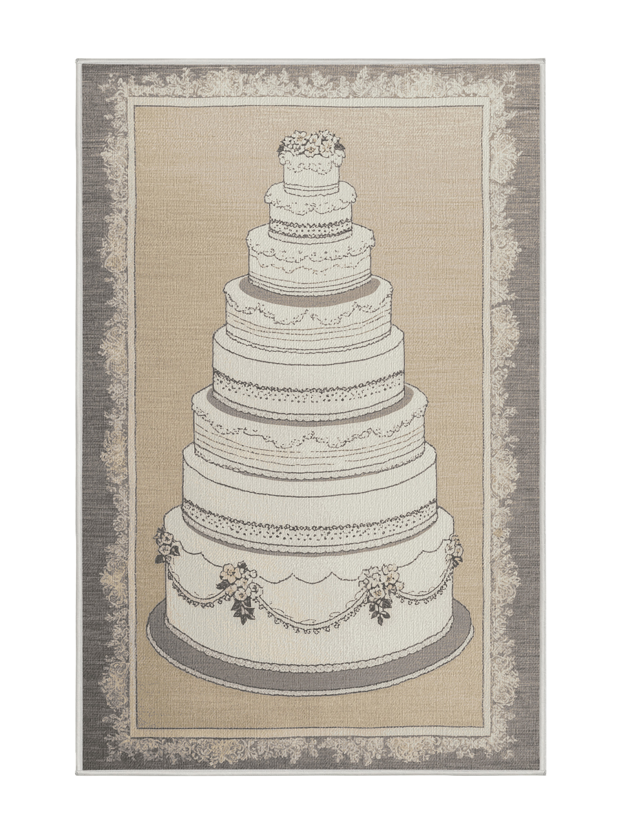 One Allium Way® Washable Wedding cake Desserts Area Rug | Wayfair