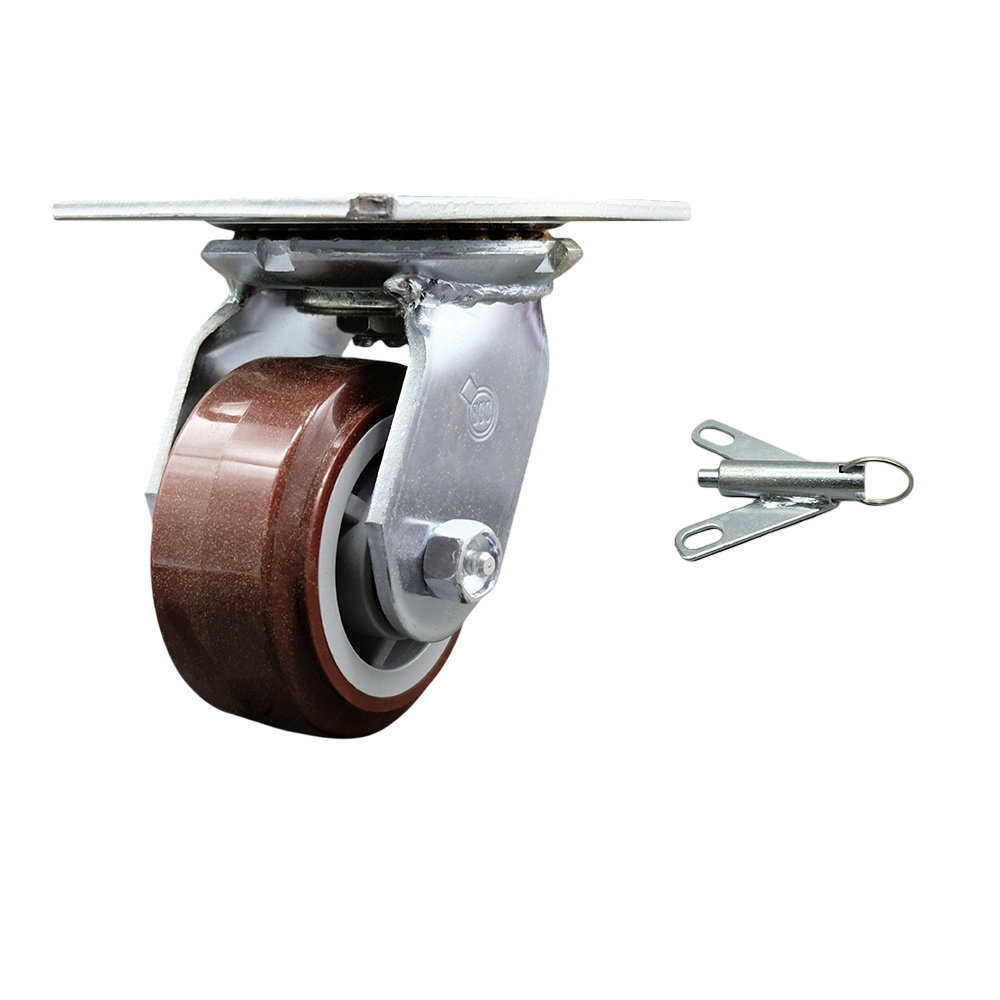 Service Caster 4 Inch Heavy Duty Polyurethane Caster with Ball Bearing ...
