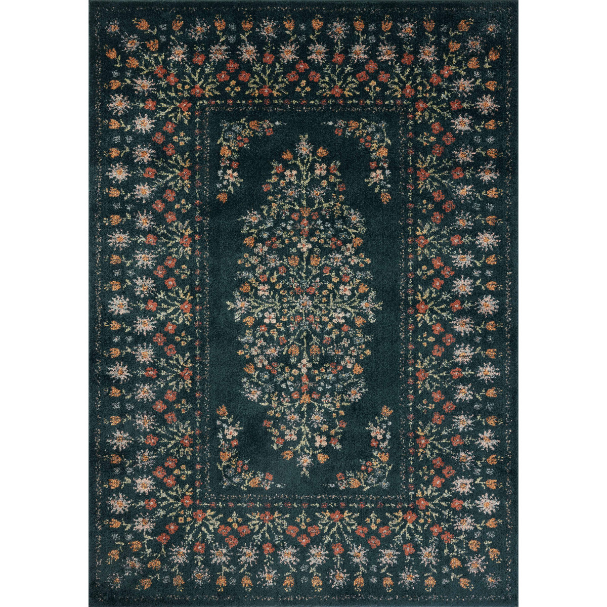 Rifle Paper Co. x Loloi Laurel Navy Area Rug & Reviews | Wayfair