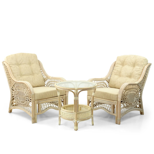 Bay Isle Home™ Zooey 2 Piece Malibu Living Chairs Natural Rattan Wicker ...