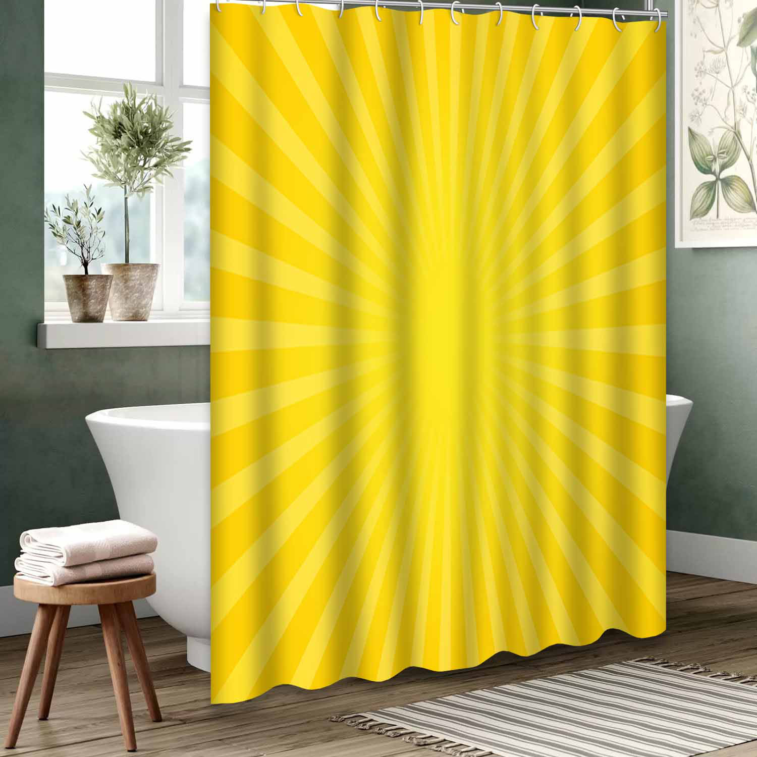 East Urban Home Sunburst Summer Waterproof Shower Curtain - Sunny Sky ...