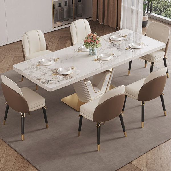 POWER HUT 7 - Piece Pedestal Dining Set | Wayfair