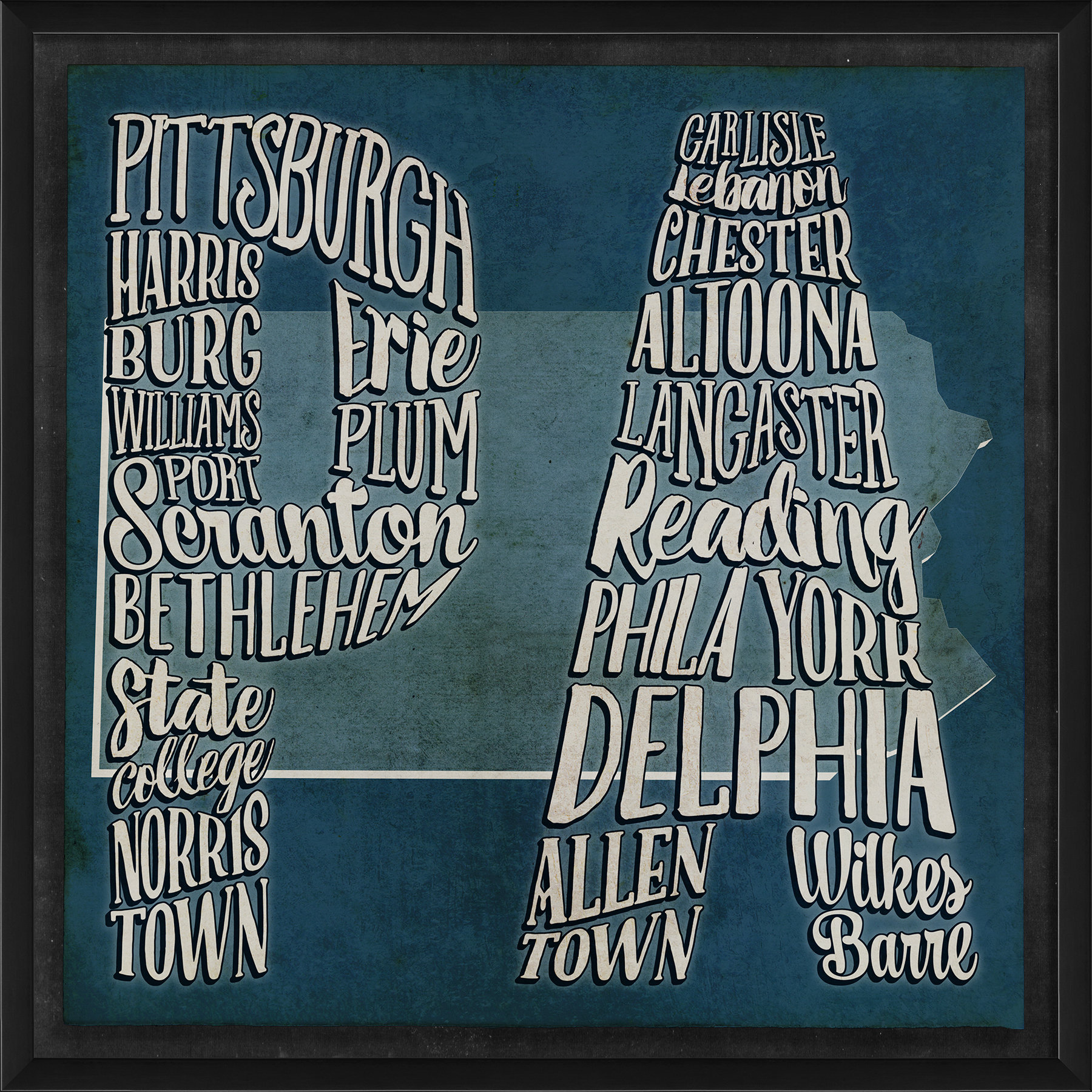 Ivy Bronx 'Pennsylvania State Abbreviation' Framed Textual Art Print ...