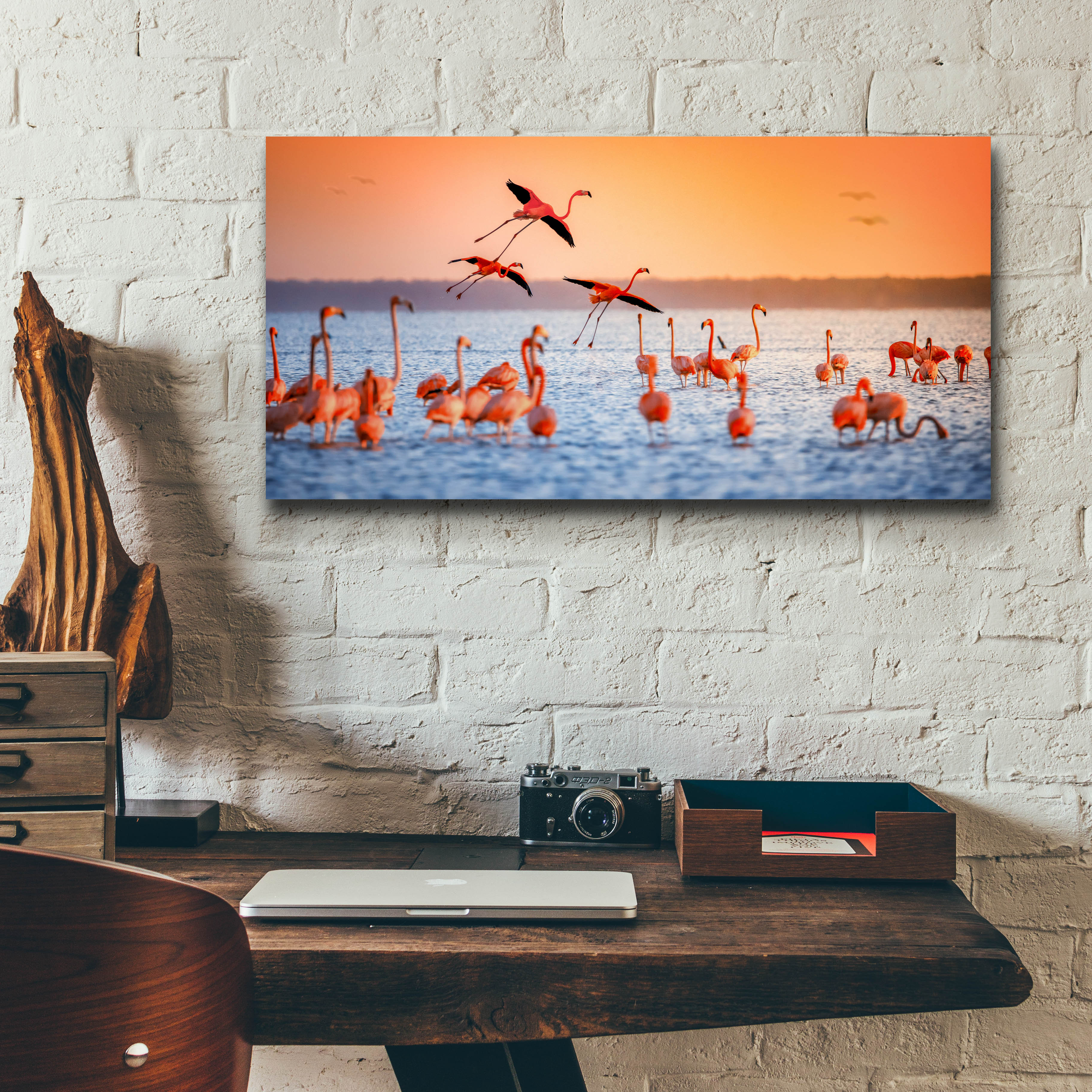 Epic Art " Flamingo Flight " by Jonathan Ross | Wayfair