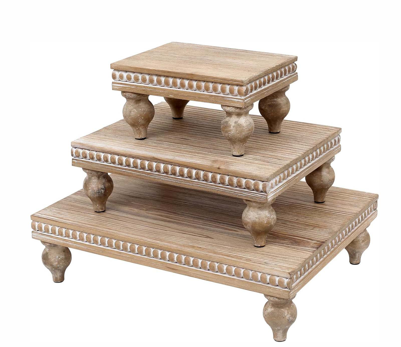 One Allium Way® Wooden Riser For Display, Natural, Set Of 3 | Wayfair