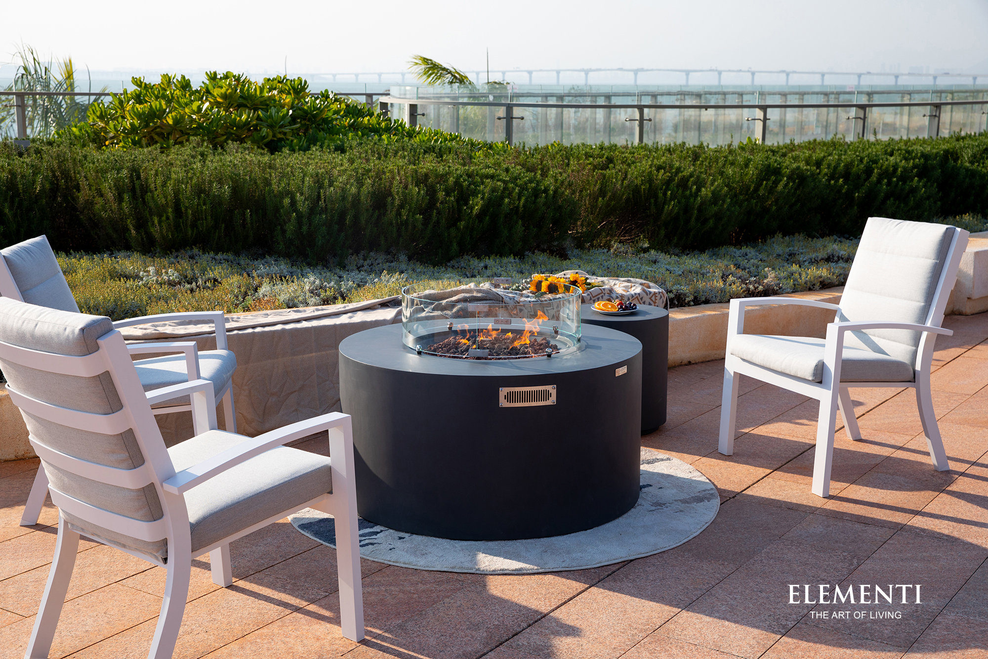 Elementi Pacaya Round Concrete 43" Hidden Propane Tank Fire Table | Wayfair
