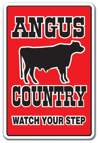 SignMission ANGUS COUNTRY Decal Farm Animals Watch Your Step Redneck ...