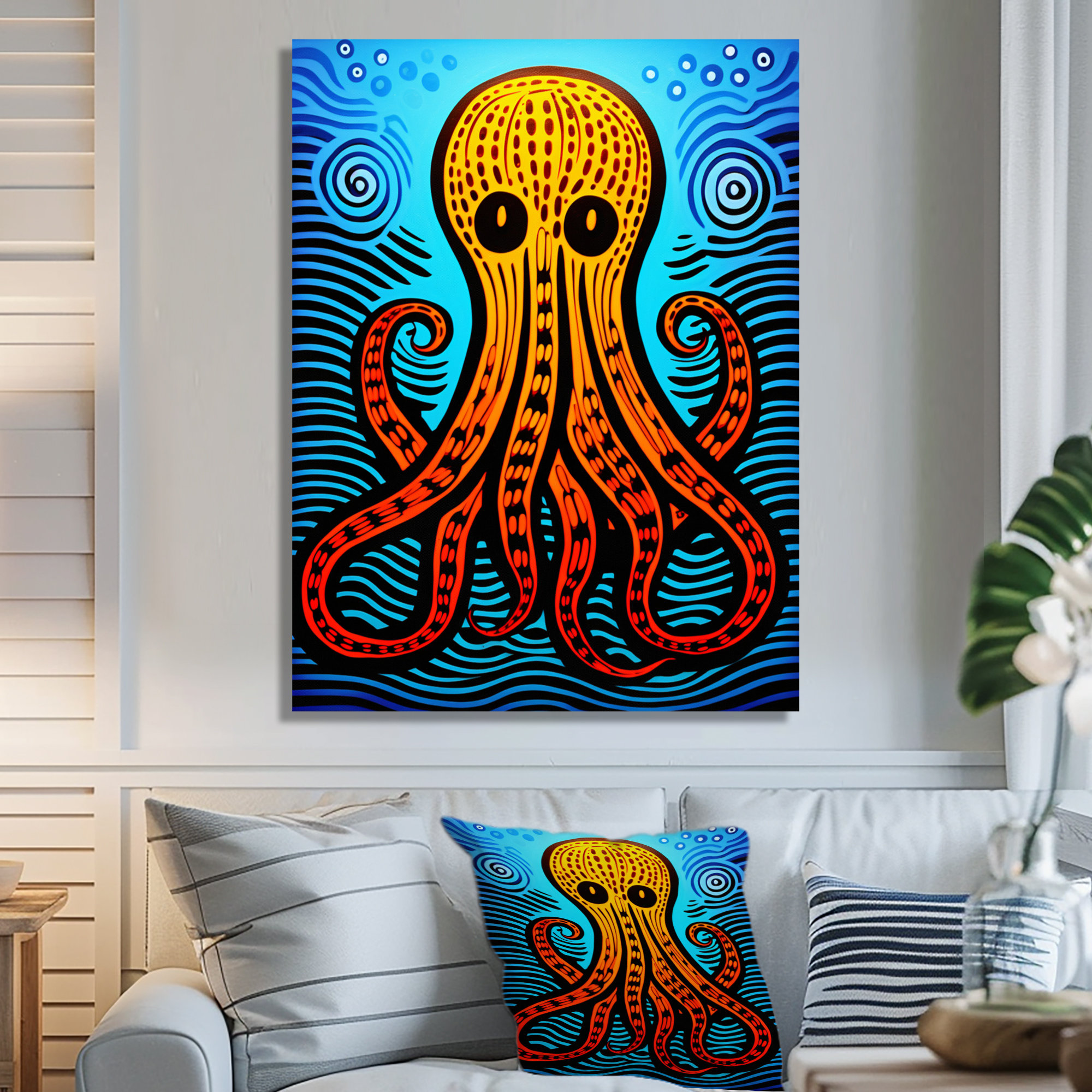 orange octopus wallpaper