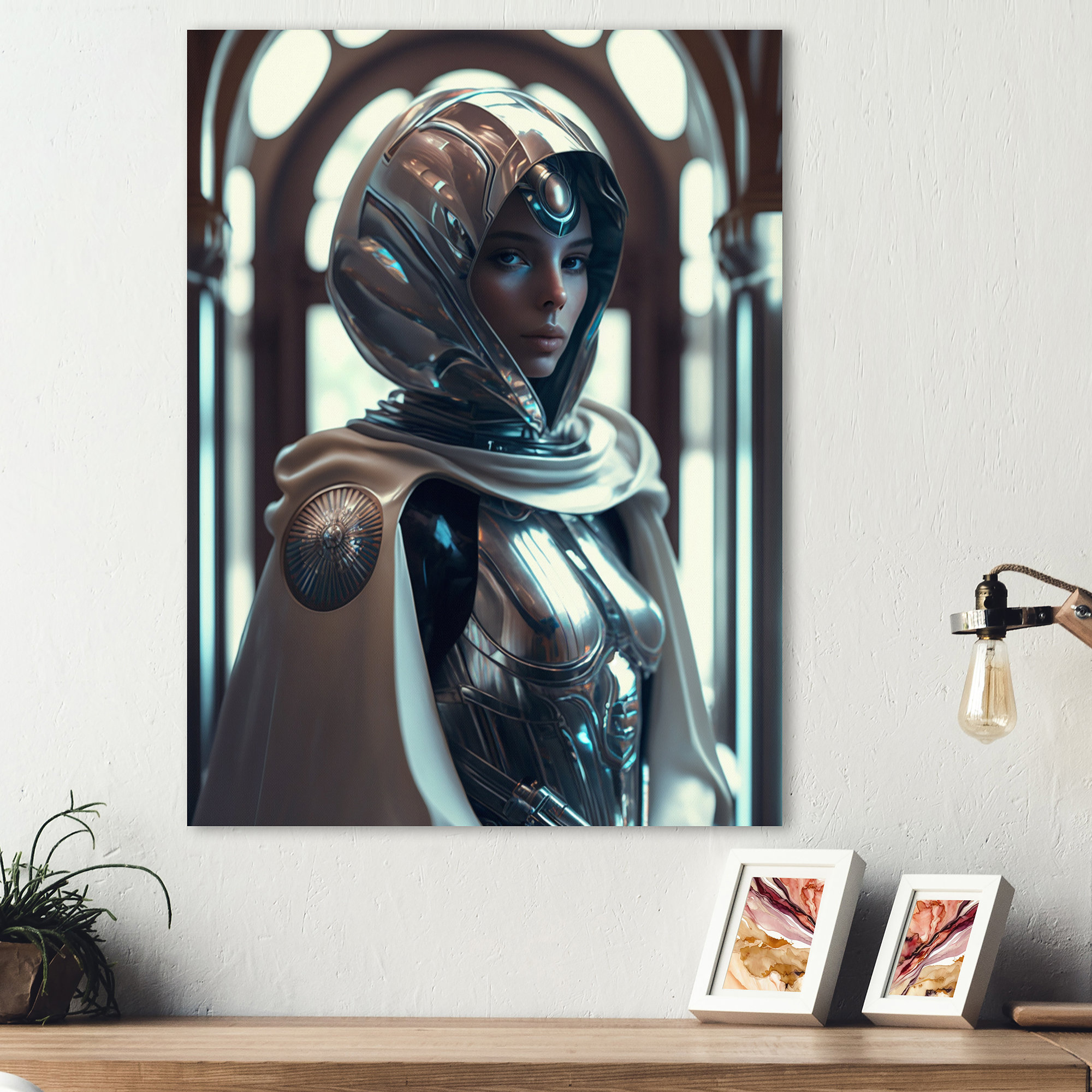Latitude Run® Futuristic Robot Woman III - Contemporary Glam Metal Wall ...