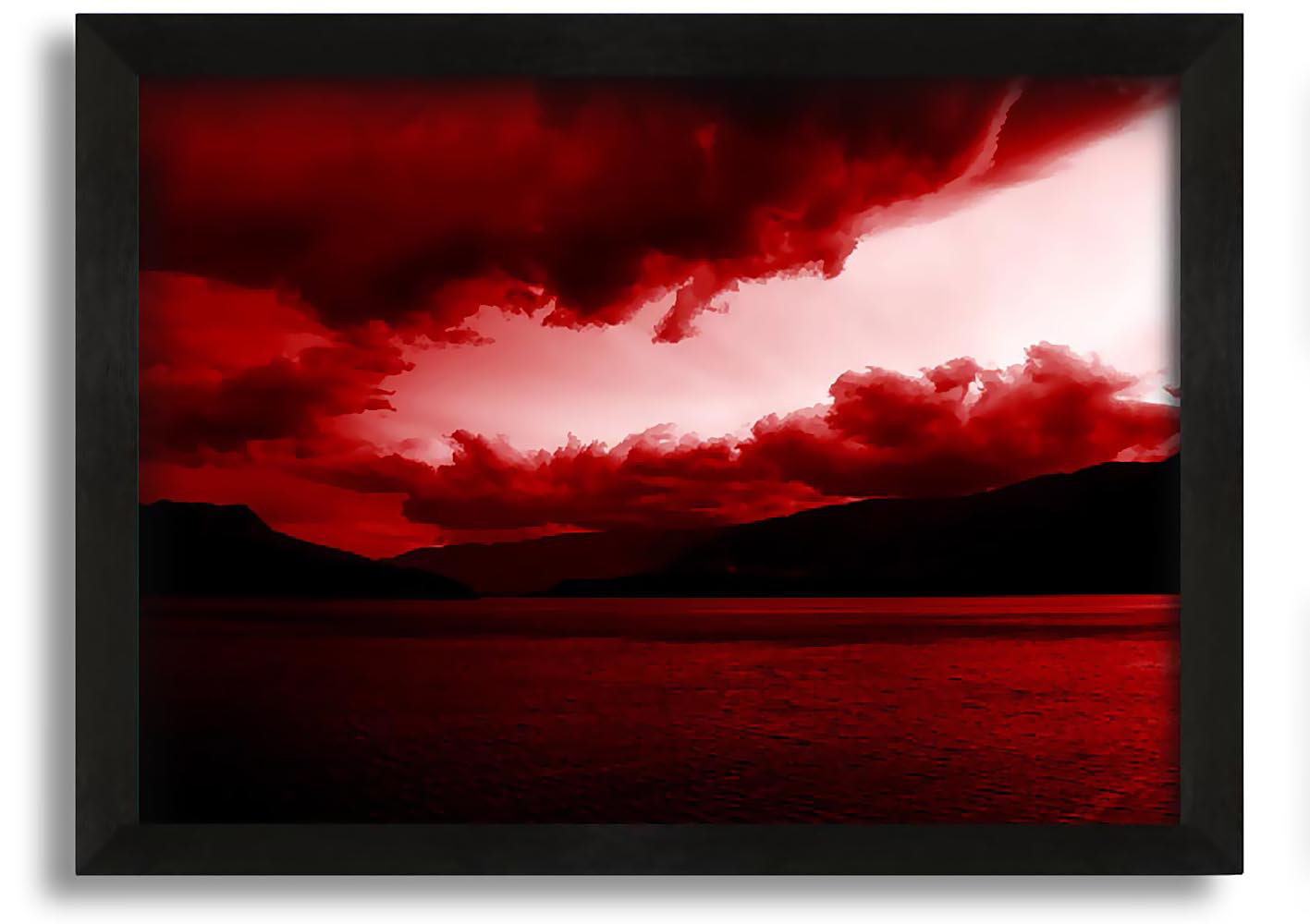 Highland Dunes Red Tempest Sky - Picture Frame Photograph on Canvas ...
