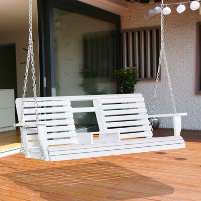 white trellis swing