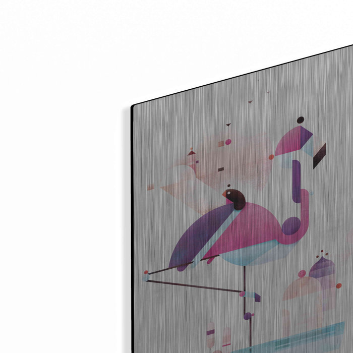 Bay Isle Home Luxe Metal Art 'Placido Flamingo' By Antony Squizz ...