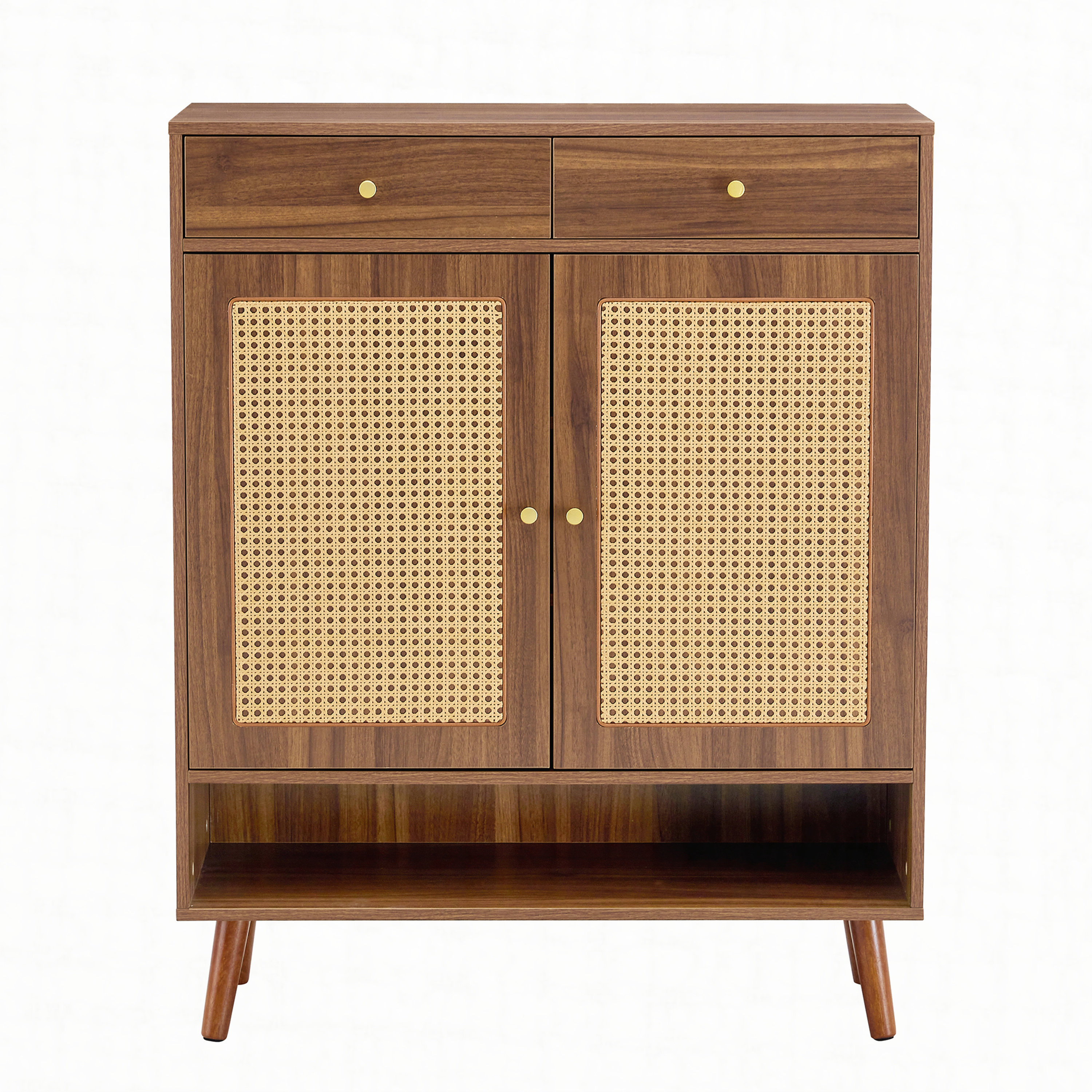 Corrigan Studio® Multi-functional Modern Minimalist Walnut-Colored MDF ...