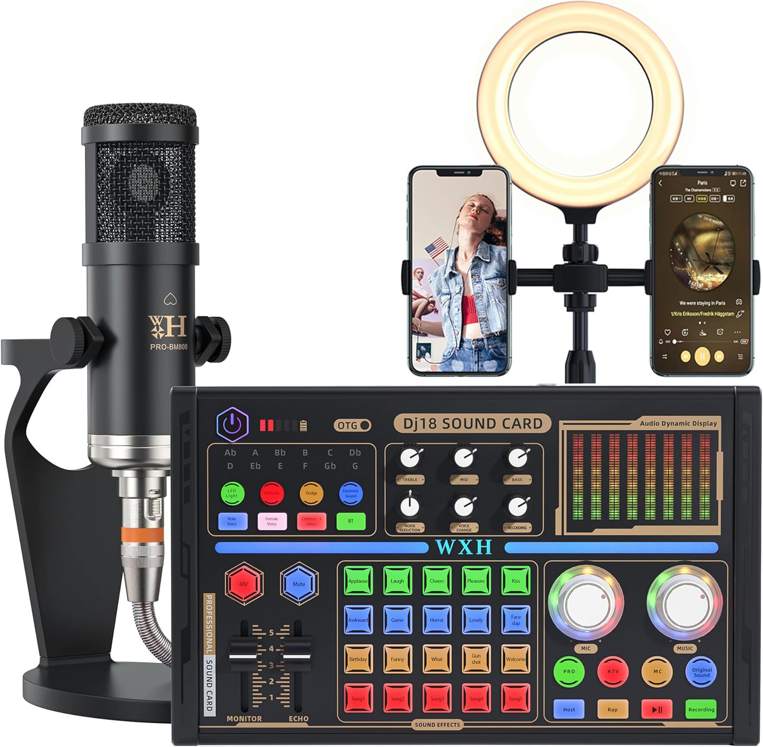 BAOKALER Podcast Equipment Bundle, Recording Studio Package Perfect for ...