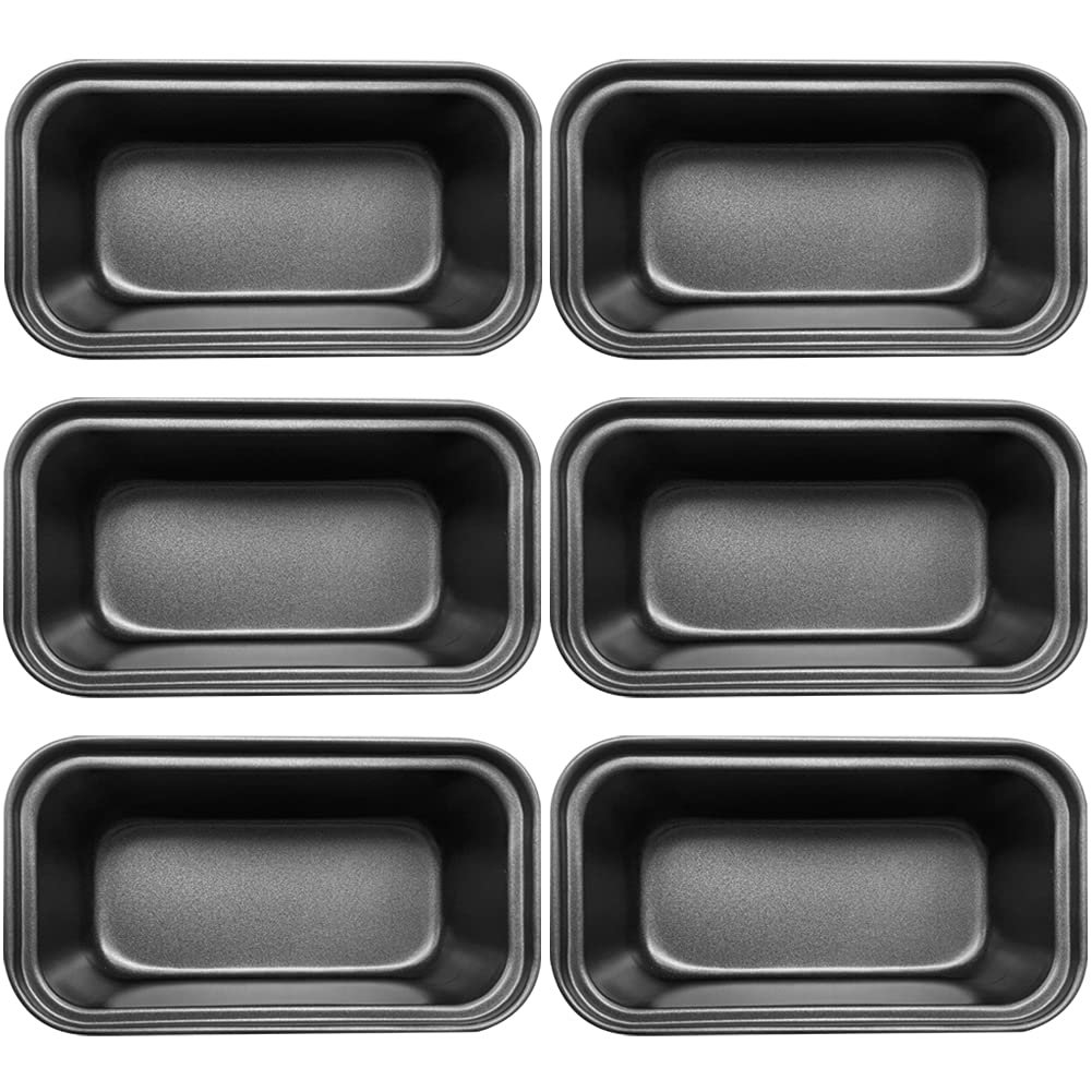 KAISHENGDAA 6 PCS Nonstick Carbon Steel Baking Bread Pan,Mini Loaf Pans ...