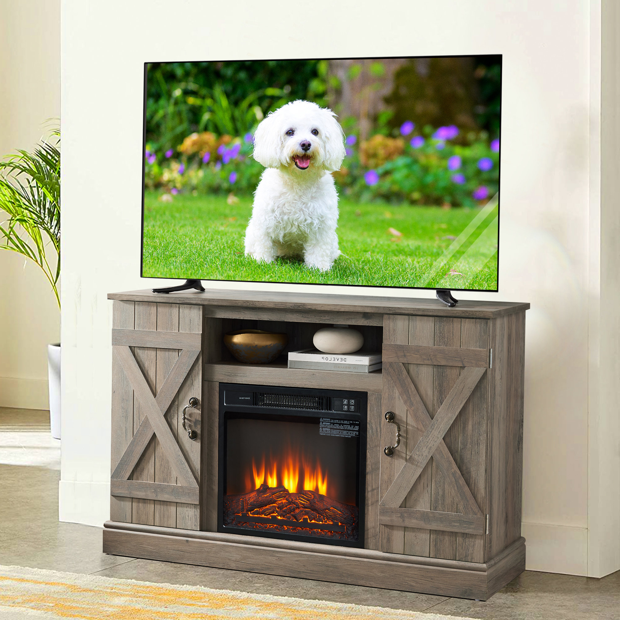 August Grove® 47" Farmhouse Classic Media TV Stand For TV Up To 50 ...