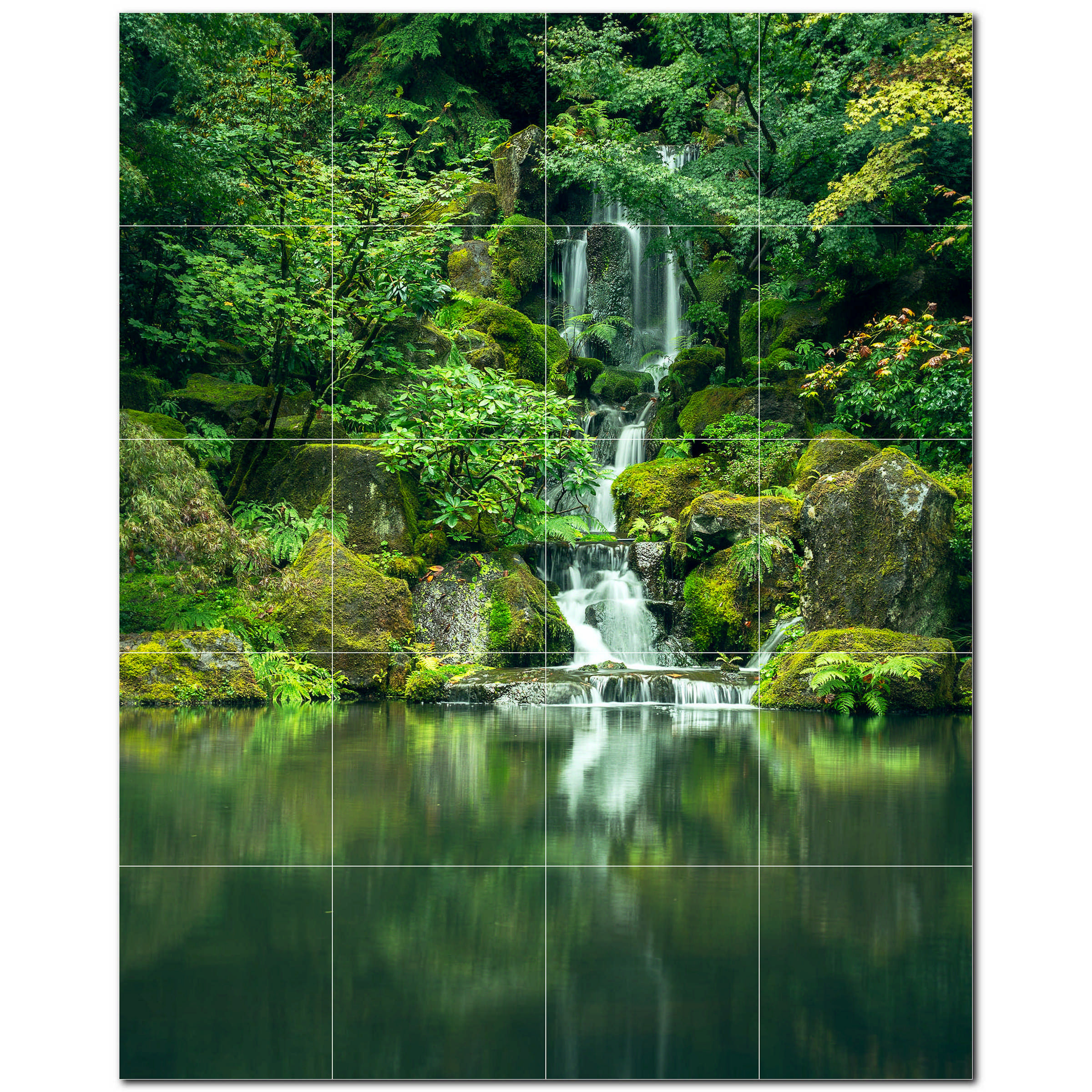 Picture-Tiles.com 17" x 21.25" Ceramic Waterfalls Photo Decorative ...