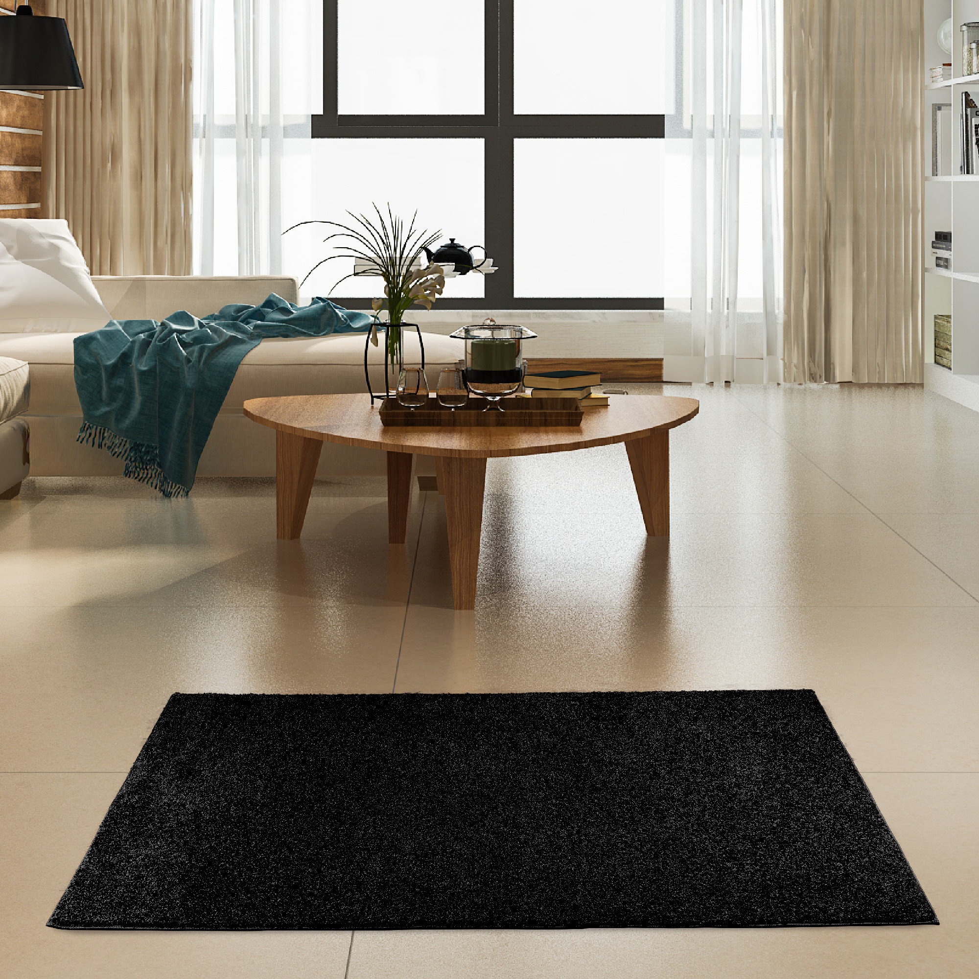 Ebern Designs Amberdawn Binded Black Area Rug & Reviews - Wayfair Canada