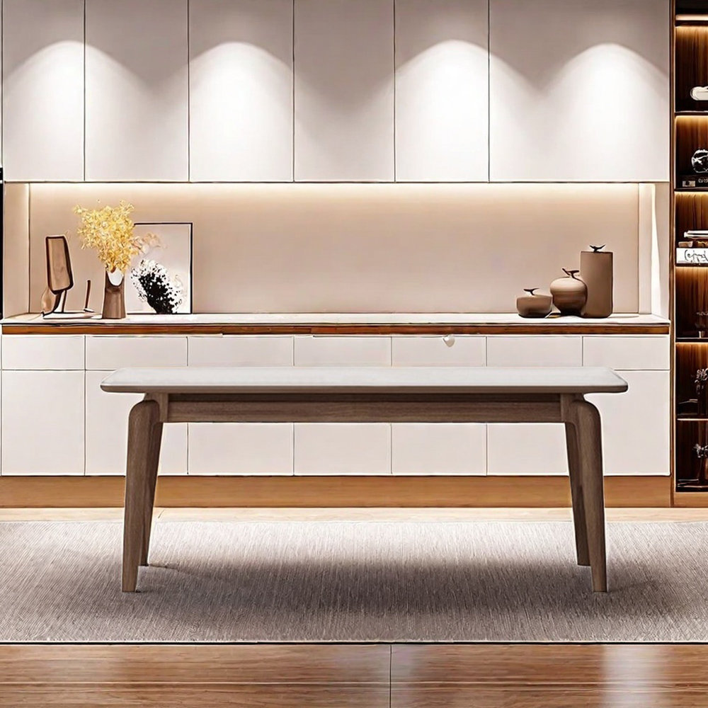 Sleek Surface Designs Modern ash wood table sintered stone style ...