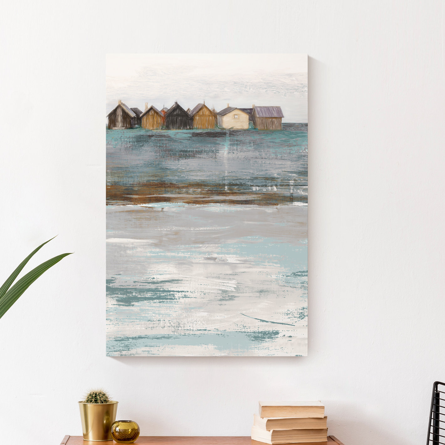 Dovecove Abstract Barns - Wrapped Canvas Painting Print | Wayfair