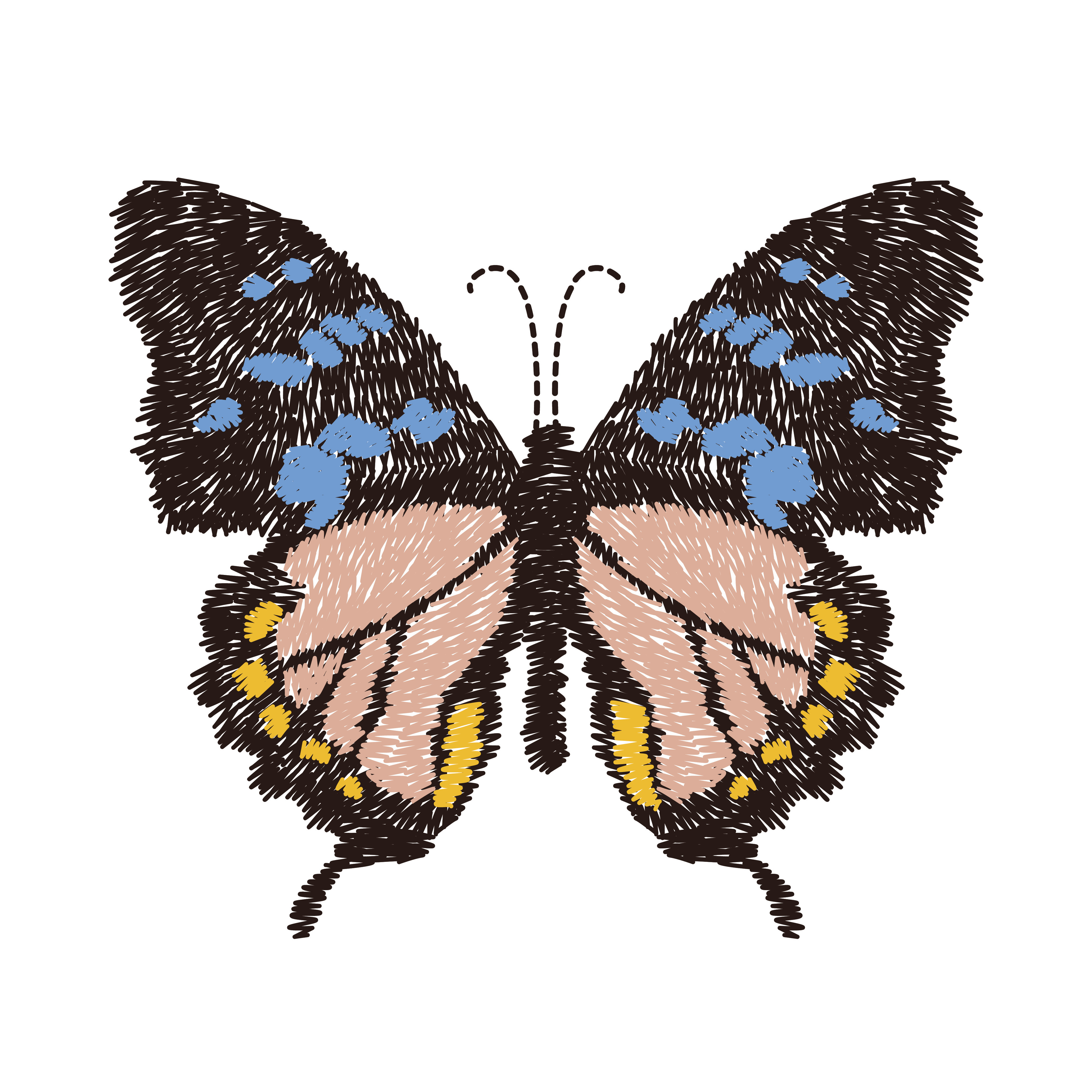 Rosalind Wheeler Ronetta Embroidery Butterfly Design On Canvas Print ...