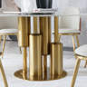 Everly Quinn Modern Marble Dining Table, 59" Round Sintered Stone Table ...
