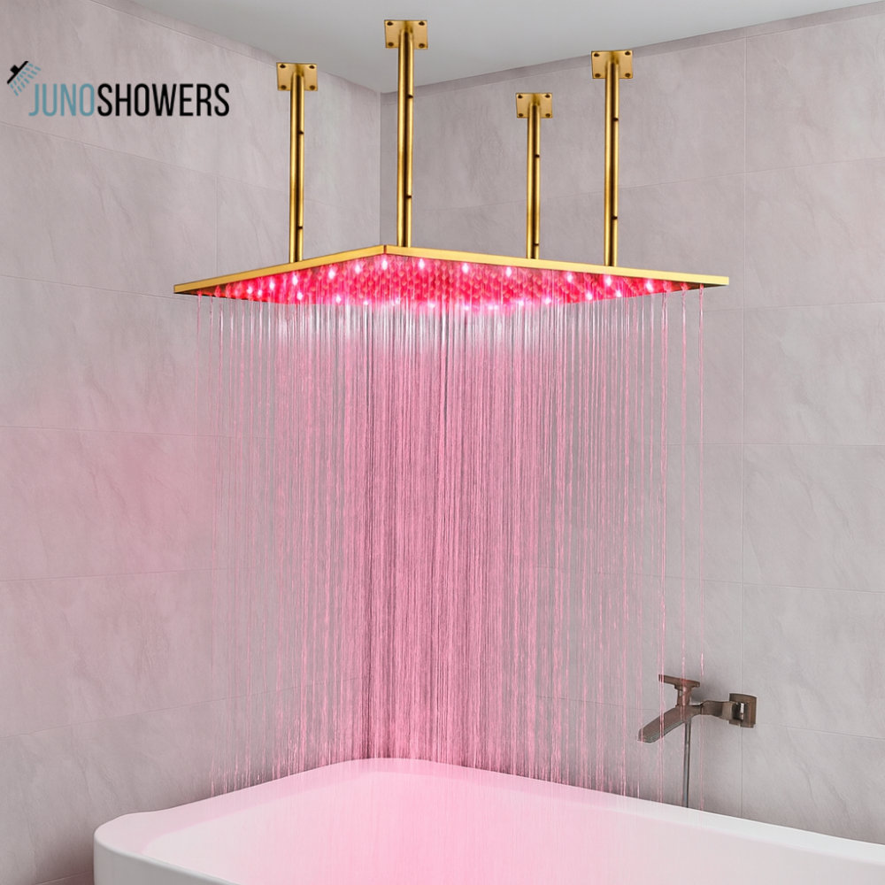 Juno Showers Juno 24" Gold Rain Shower Head – Ceiling Mount with ...