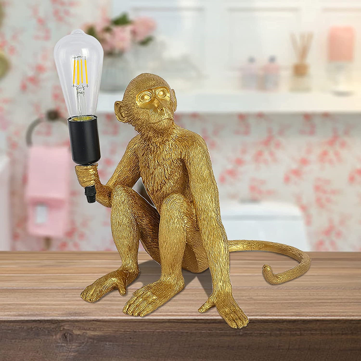 Dakota Fields 12.6" Resin Monkey Table Light Monkey Lighting Fixture ...