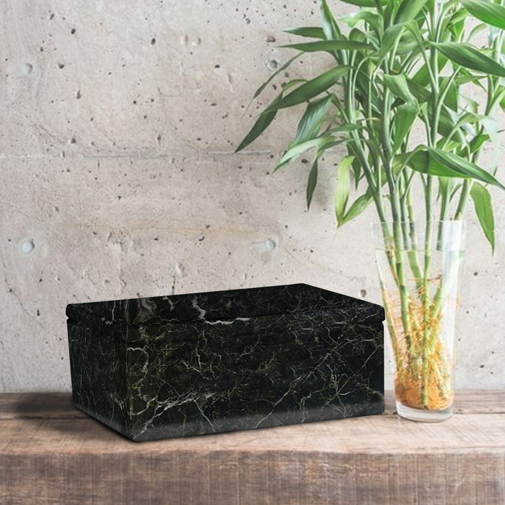 Bello Treasure Decorative Marble Storage Box, Natural Black Zebra Color ...