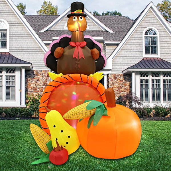 The Holiday Aisle® Inflatable Turkey Yard Decorations Thanksgiving ...