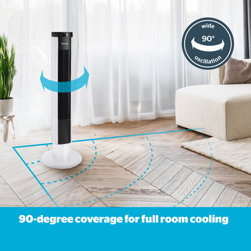 Silent Night Silentnight Airmax Oscillating Quiet Tower Fan with Remote ...