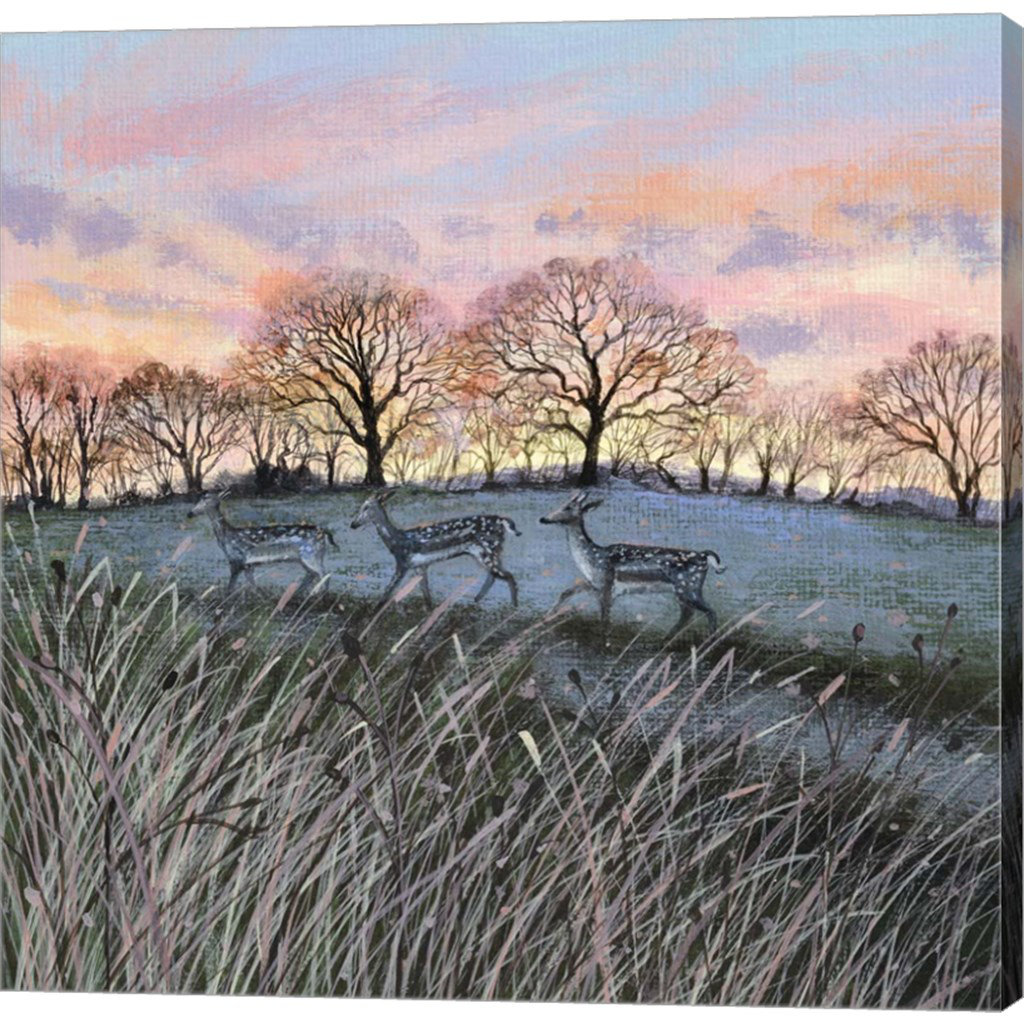 Loon Peak® Evening Sky with Deer by Lucy Grossmith - Wrapped Canvas ...