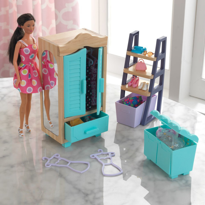 KidKraft Dollhouse Accessory Pack: Master Closet Doll Furniture Set ...