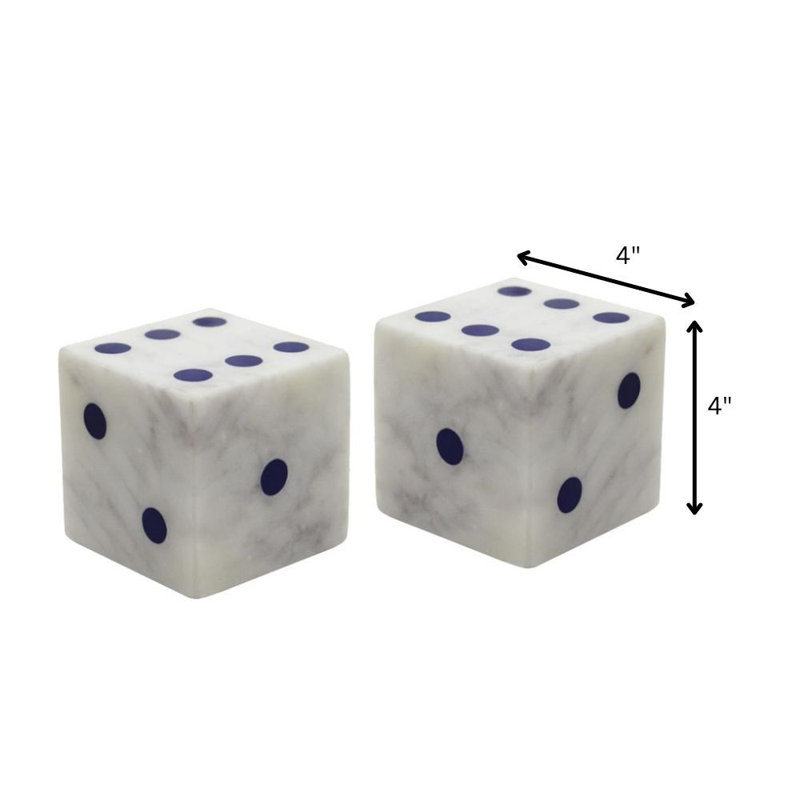 Mercer41 Dados Marmol Deco Marble Dice - Set Of 2 | Wayfair