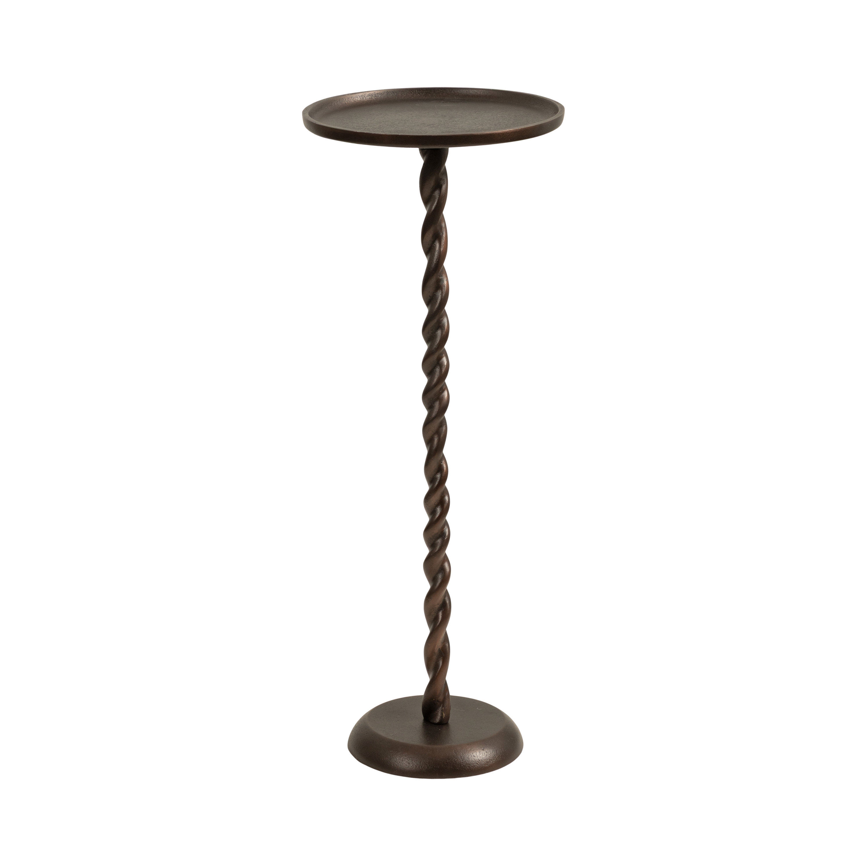 Mercer41 Ropa Round Metal Drink Table with Spiral Base Design | Wayfair