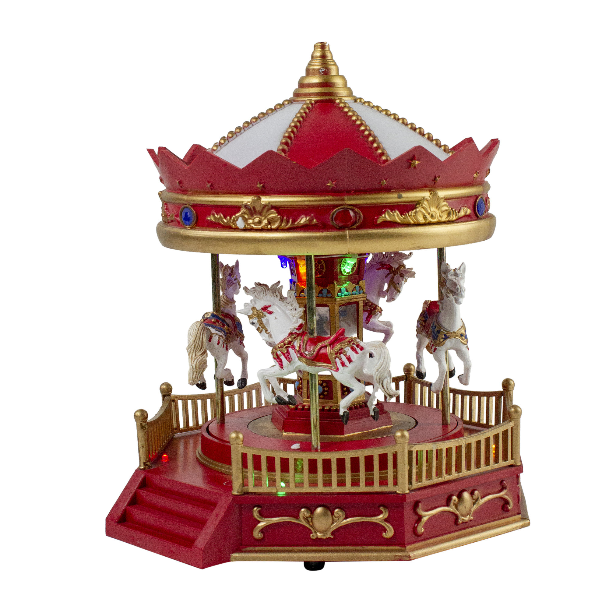 Northlight Seasonal 9.25" LED Lighted Animated and Musical Carousel ...