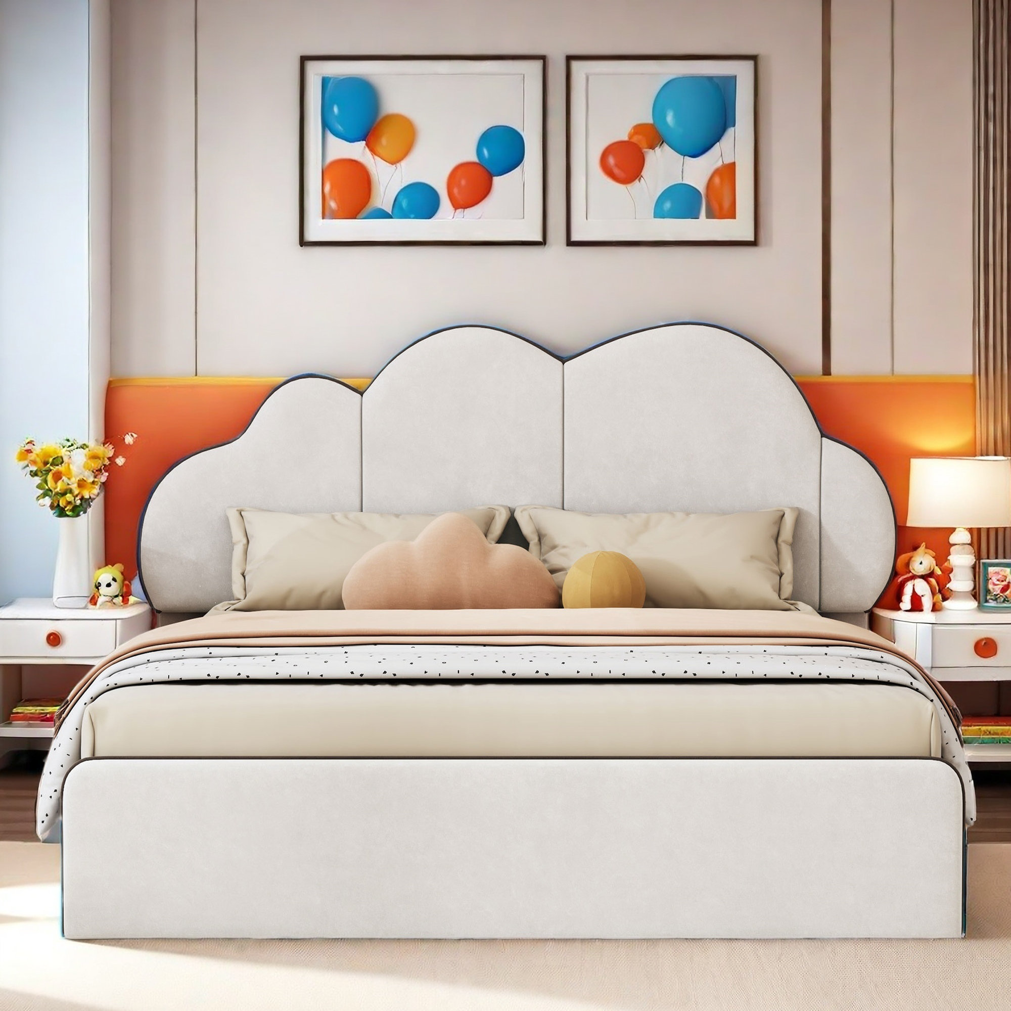 Isabelle & Max™ Areece Platform Bed with Cloud-shaped Headboard and ...