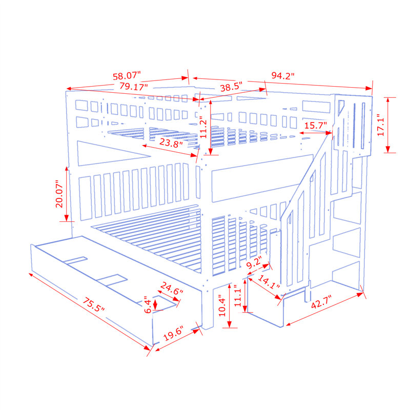 Harriet Bee Esparquy Full Over Full Standard Bunk Bed by Harriet Bee ...