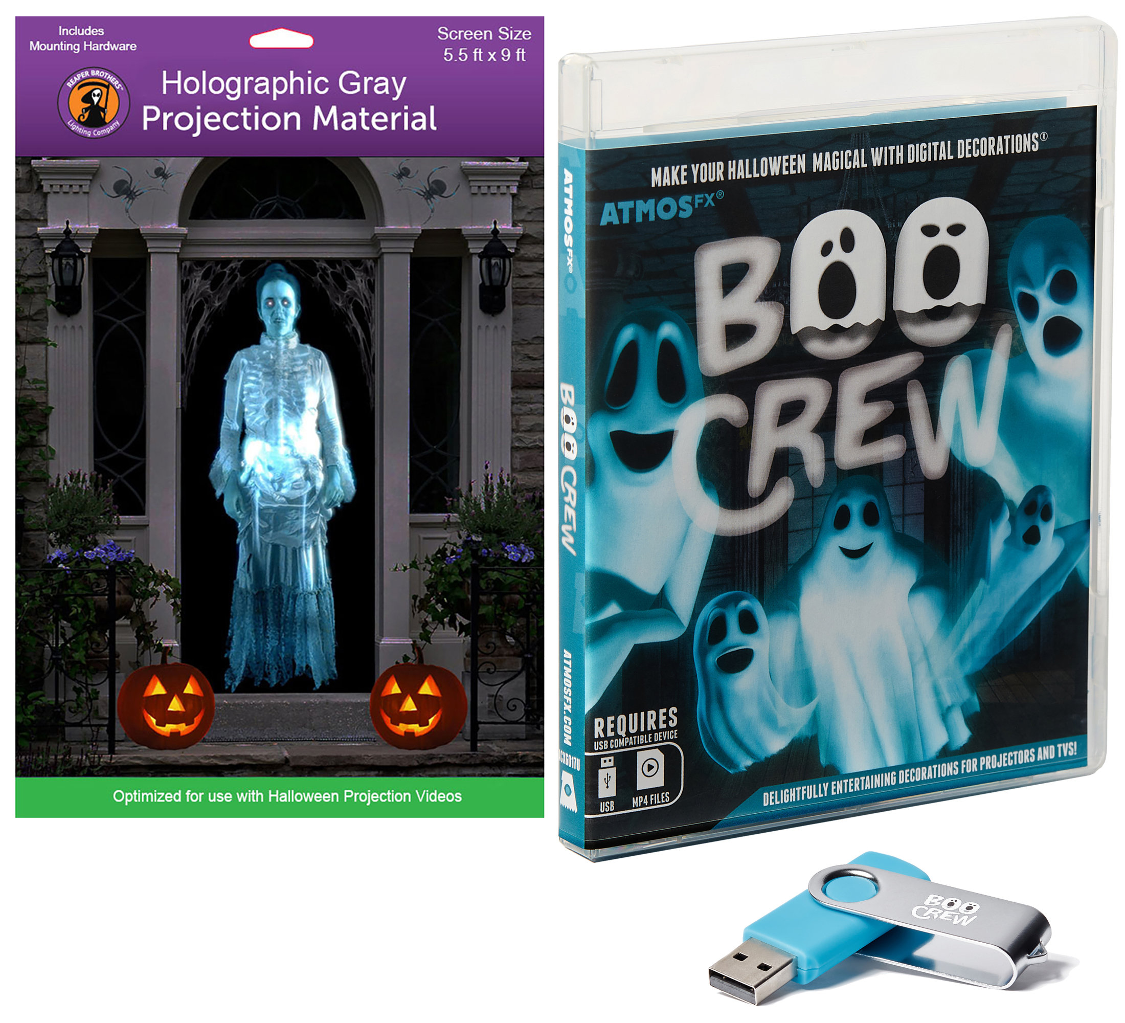 Holiscapes AtmosFX Boo Crew Halloween Digital Decoration on USB + 5.5 ...